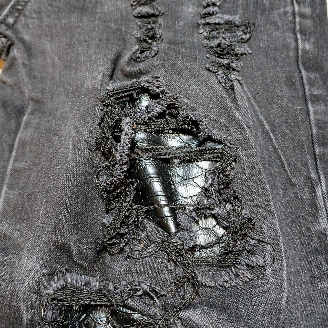 AMIRI Designer Distressed Jeans Black python... - Depop