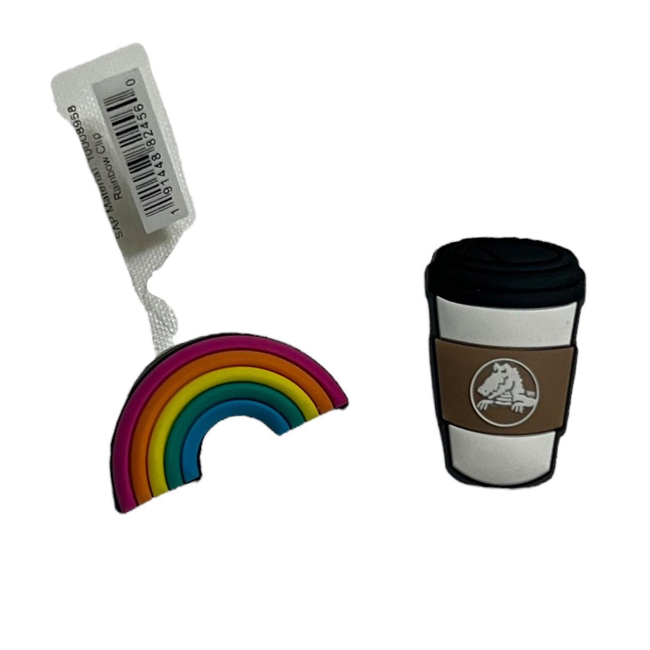 Rainbow and coffee cup Jibbitz for Crocs. Brand... - Depop