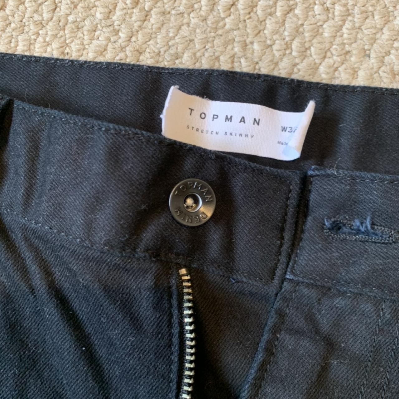 Topman Stretch Skinny Black jeans Worn once so... - Depop