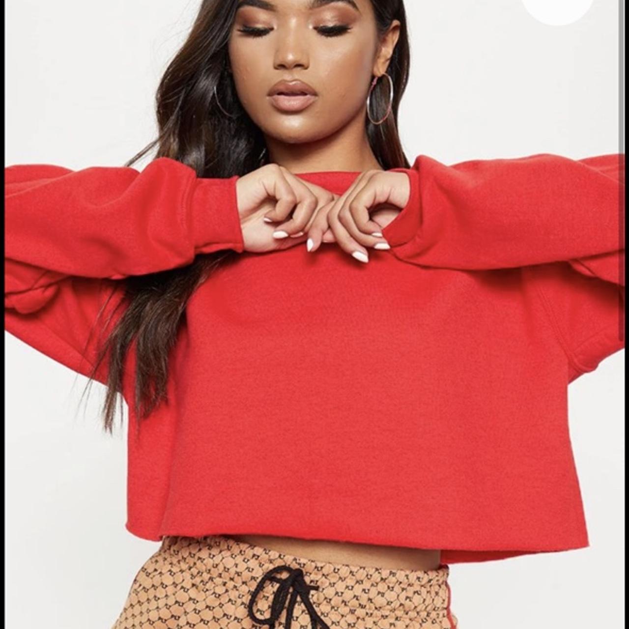 Red Ultimate Cropped Sweater ️ worn a handful of... - Depop