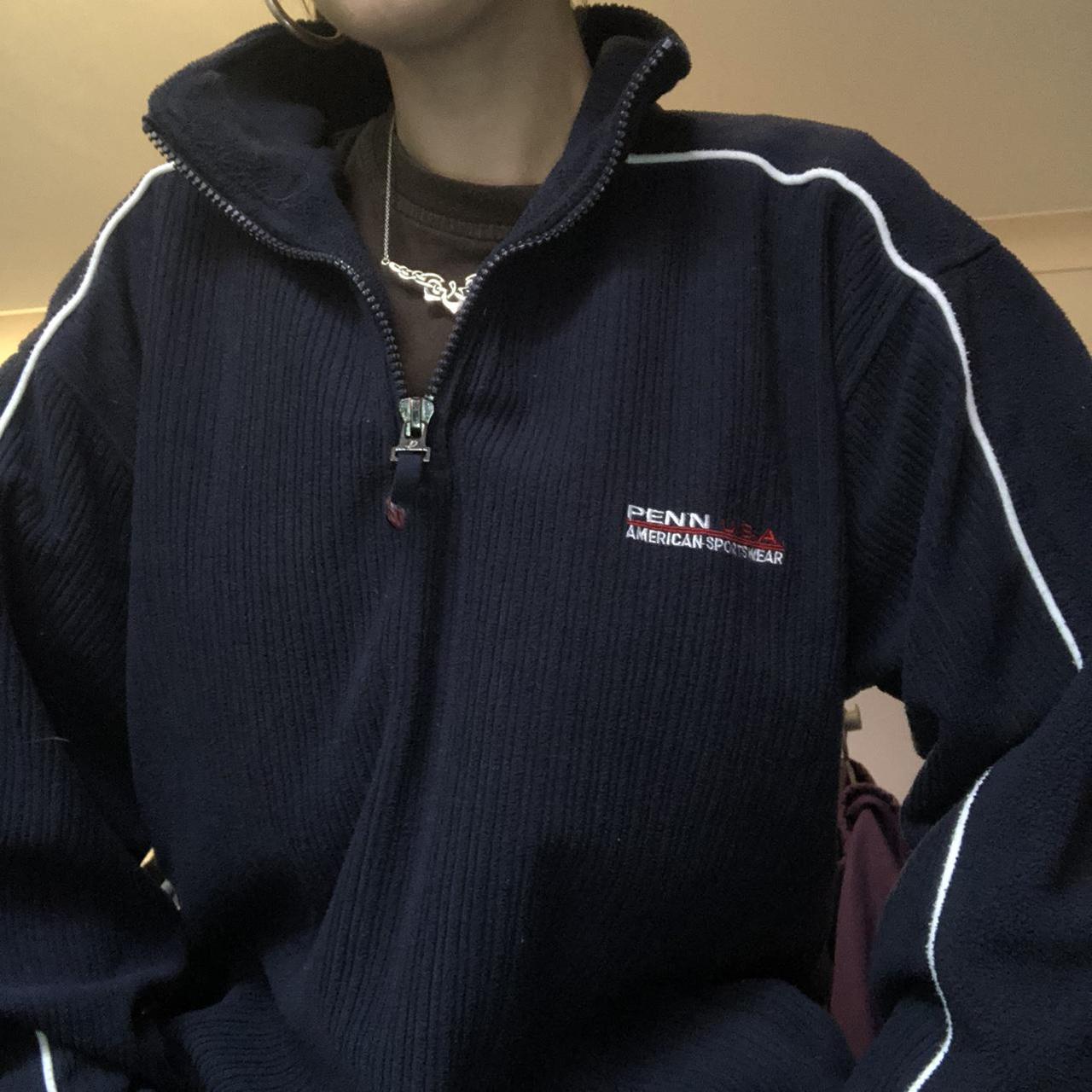Penn Sports Fleece with three quarter zip Size L... - Depop