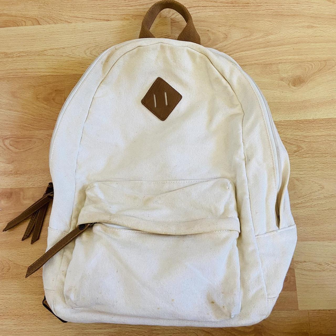 Forever 21 cream backpack ⭐️Size: 16" × 13" (see next... - Depop