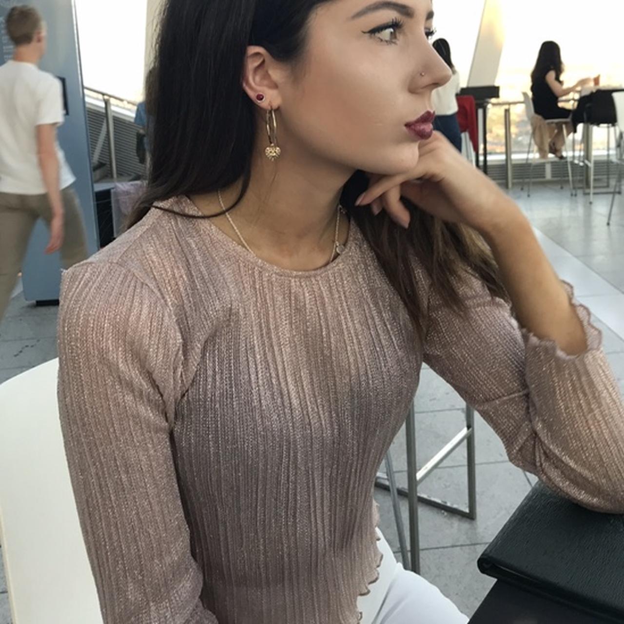 Topshop sheer gold mesh top ️ This top is SO pretty... - Depop