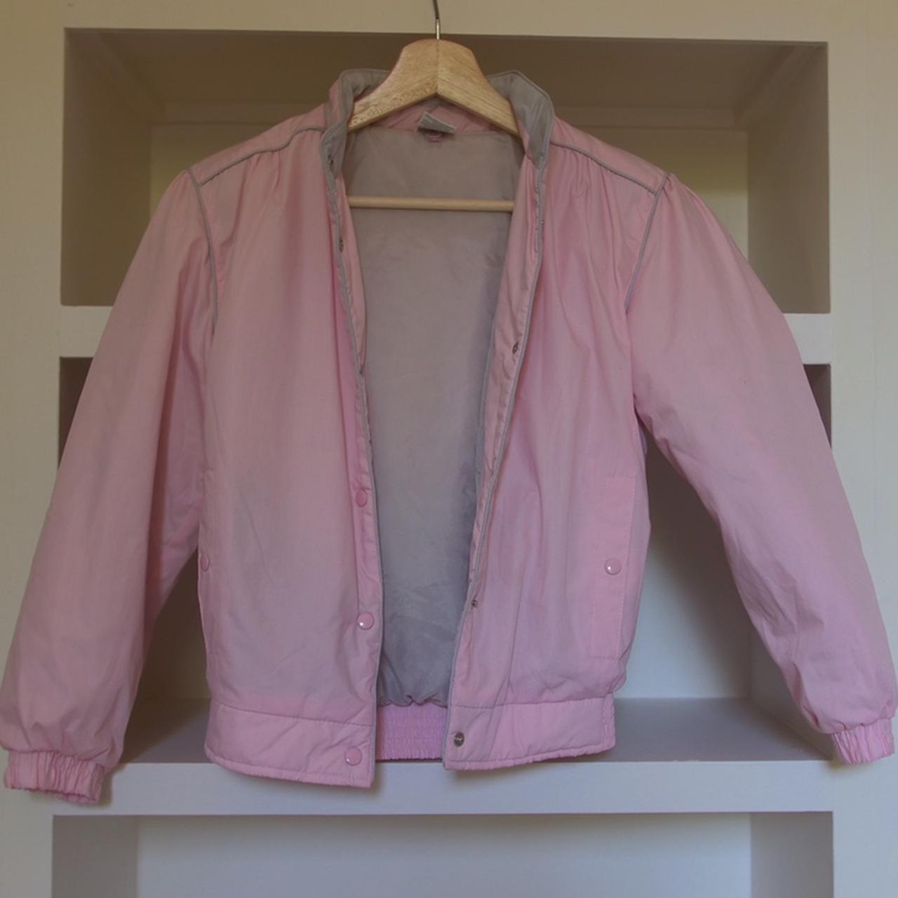 90’s Baby pink jacket, it’s very short and comes to... - Depop