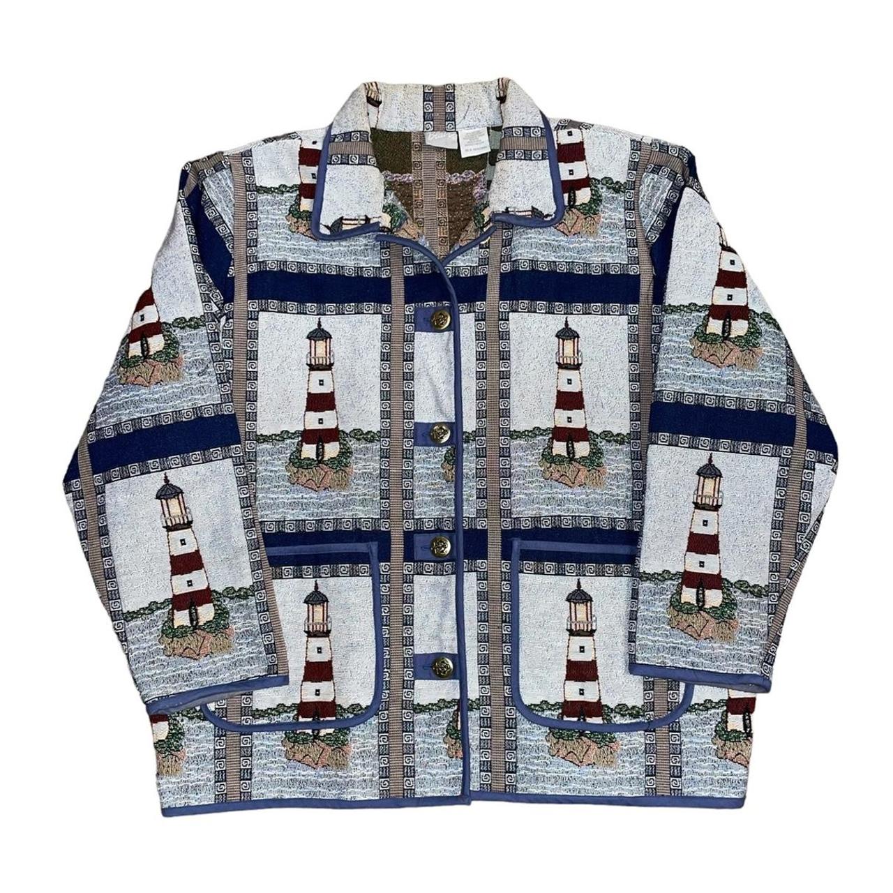1992 ‘LIGHTHOUSE’ Tapestry Chore Coat By Blair... - Depop