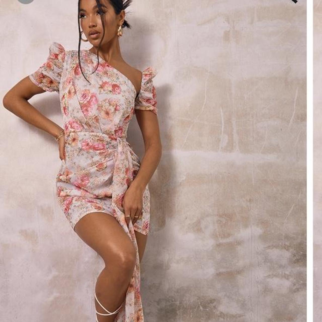 Beaut plt dress “pink floral print chiffon one... - Depop