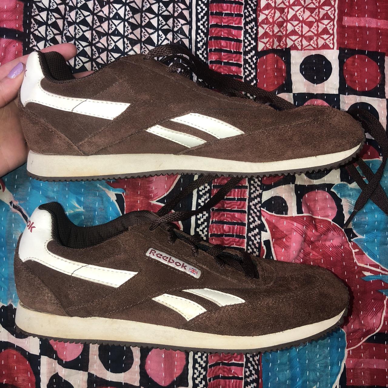 🤎brown & tan ReeBok classics🤎 Super unique, haven’t... | Depop