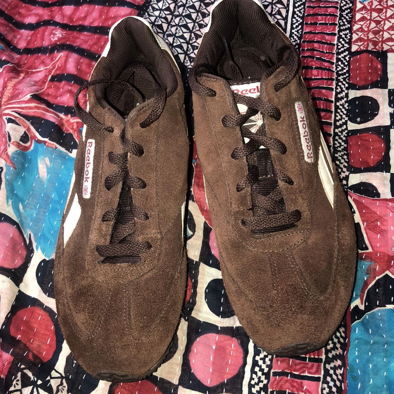 🤎brown & tan ReeBok classics🤎 Super unique, haven’t... | Depop