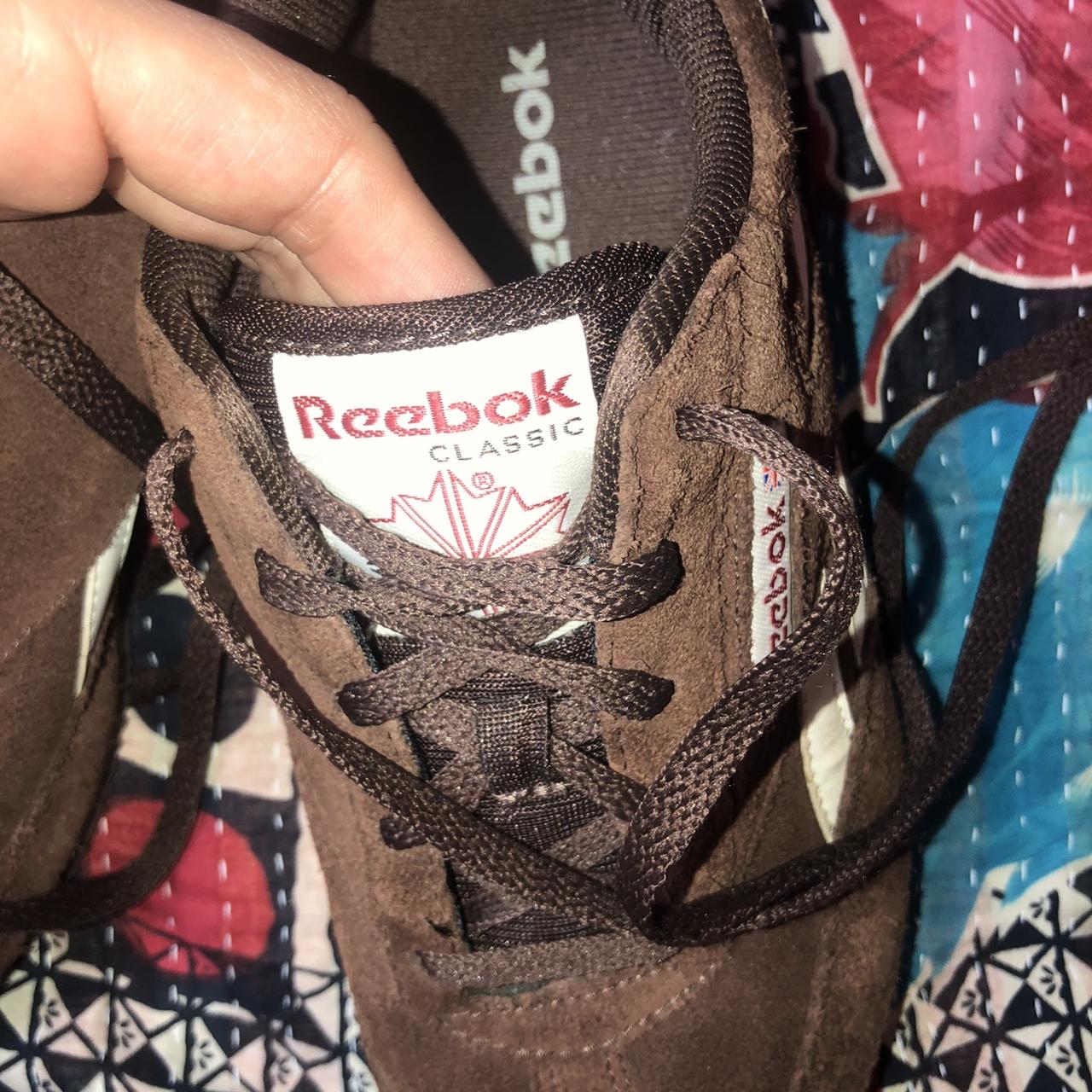 🤎brown & tan ReeBok classics🤎 Super unique, haven’t... | Depop