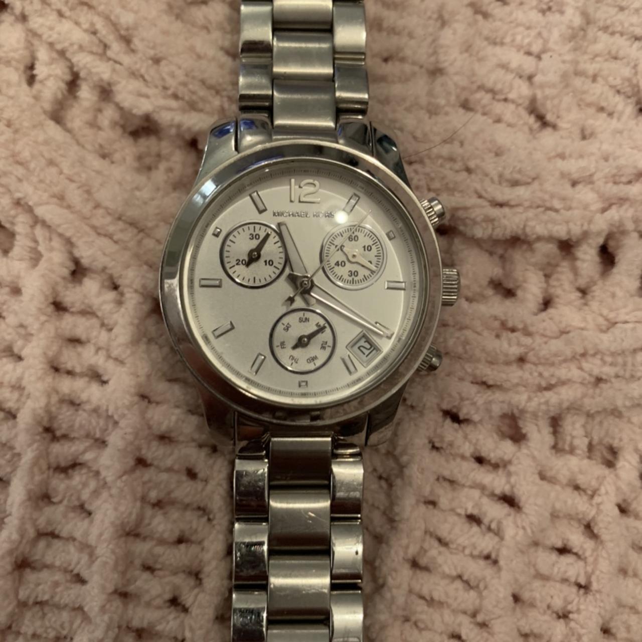 Silver Micheal Kors watch Good condition Message... - Depop