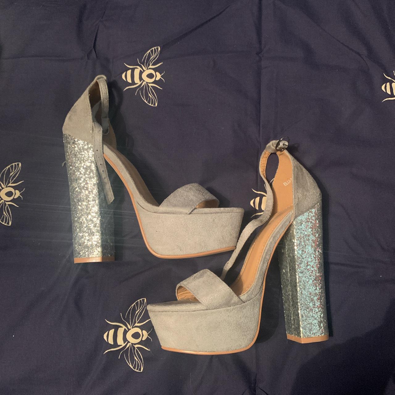 Grey platform heels - public desire Never worn in... - Depop