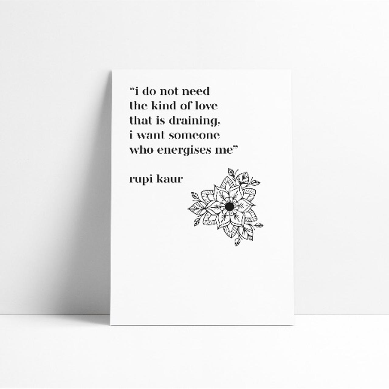 Rupi Kaur Quote Wall Print (A3) printed on high... - Depop
