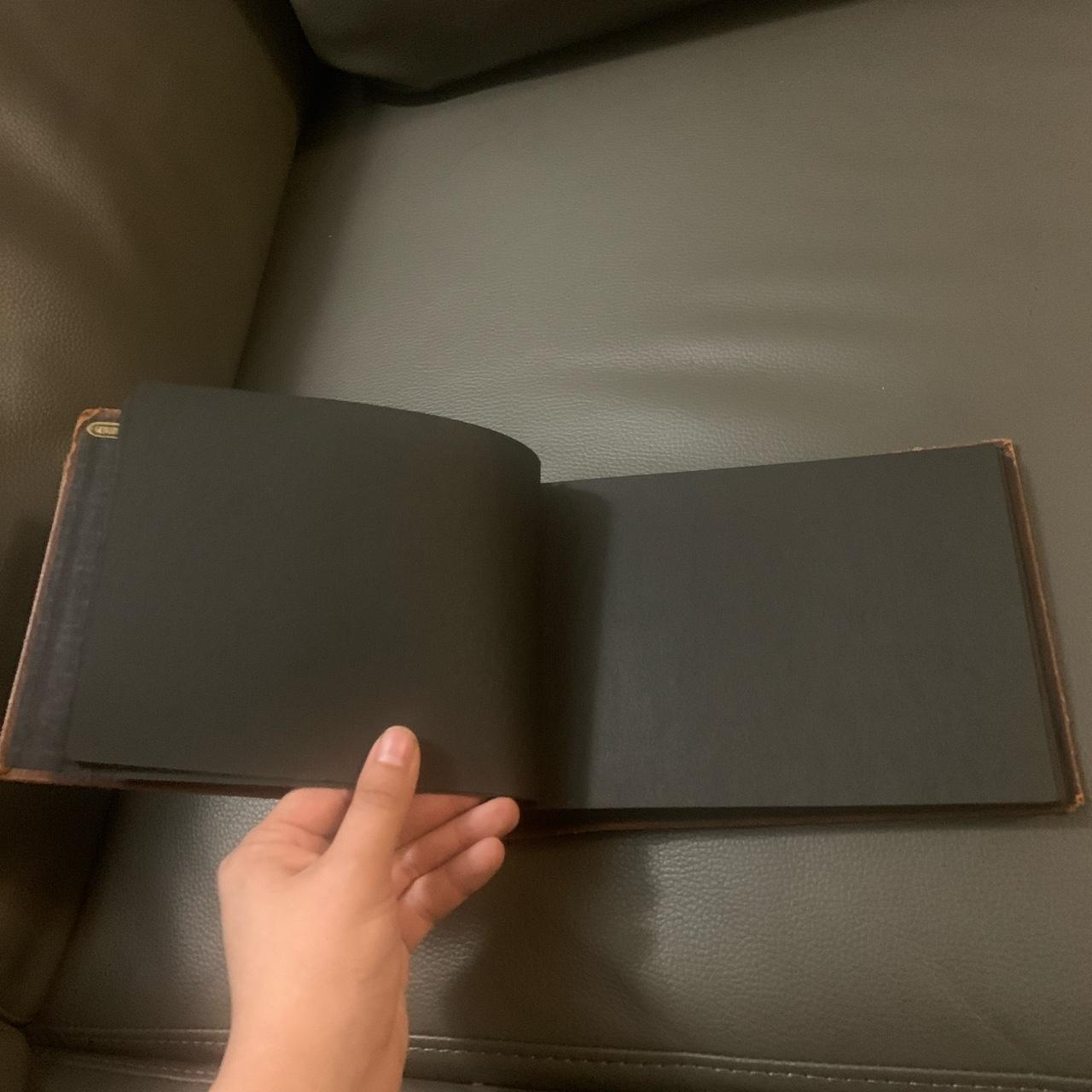 Vintage leather scrapbook with black pages#scrapbook - Depop