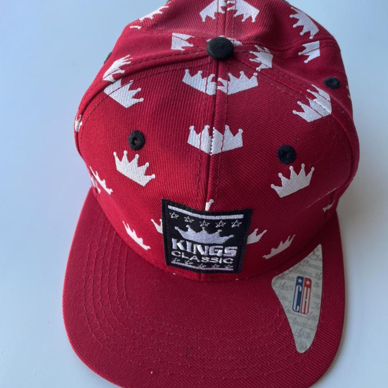 Baseball cap truck rapper skater hat red with crown... - Depop