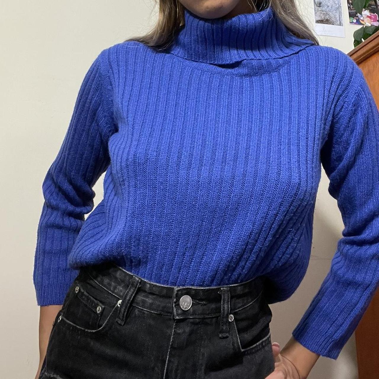 Cobalt blue knit turtleneck sweater. Such a... - Depop
