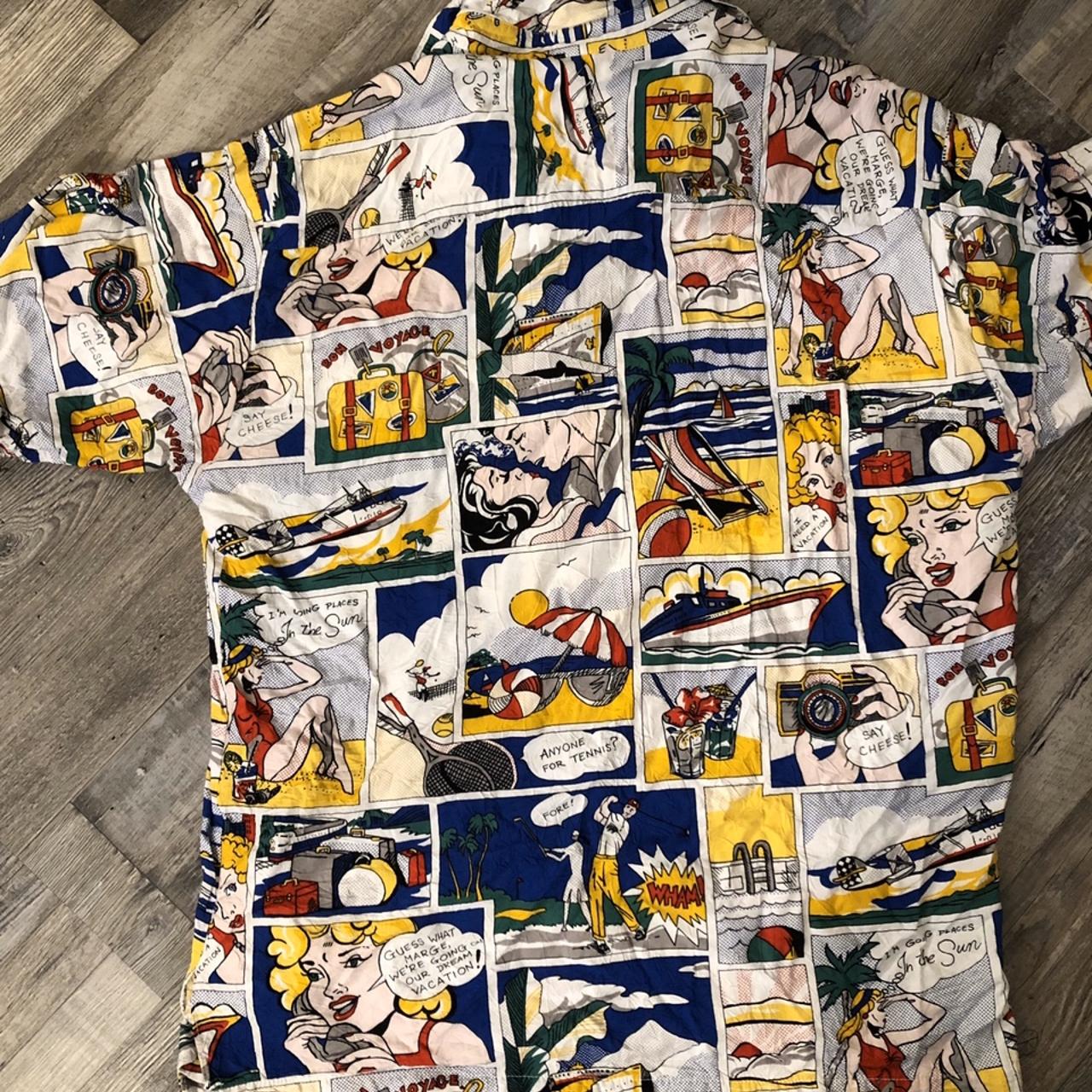 Vintage comic panel Tom Richard button up shirt.... - Depop