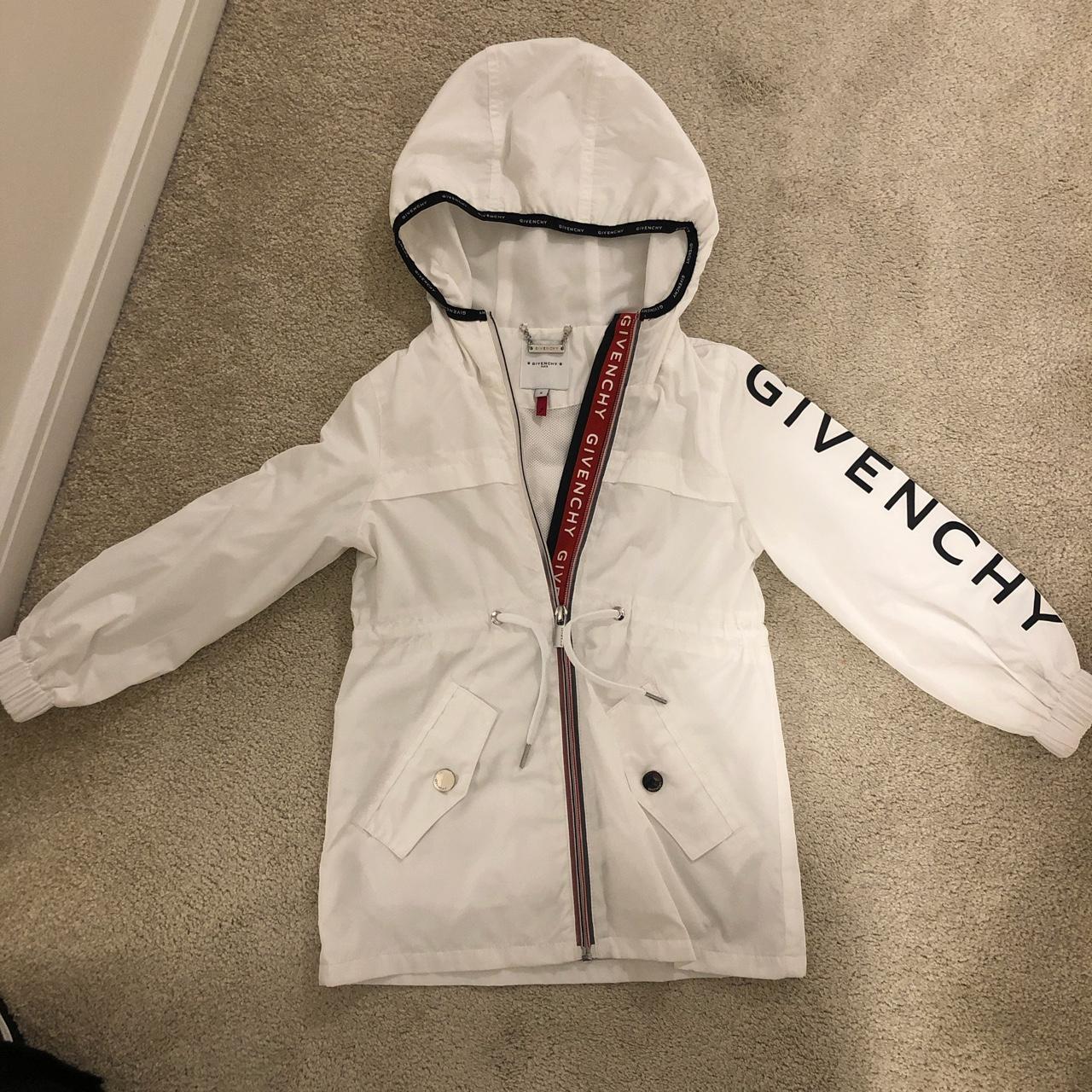 Givenchy Rain Mac Age 5 White/red/black Zip... - Depop