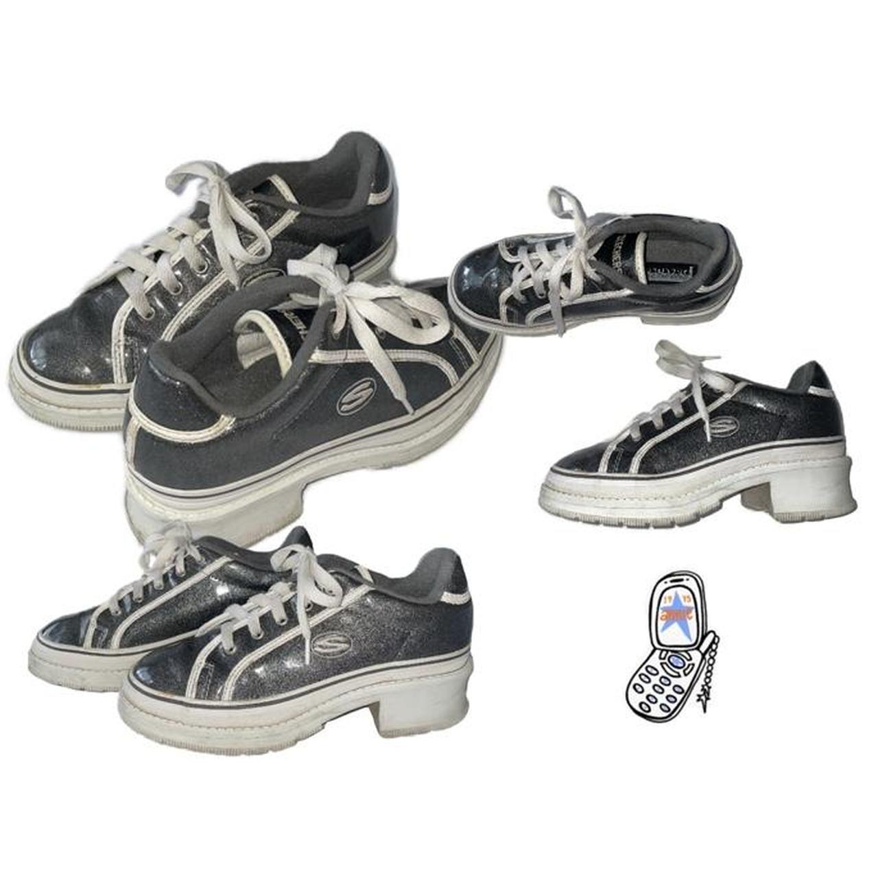 🪩 vintage platform Skechers 🪩 🫧 sparkly silver... - Depop