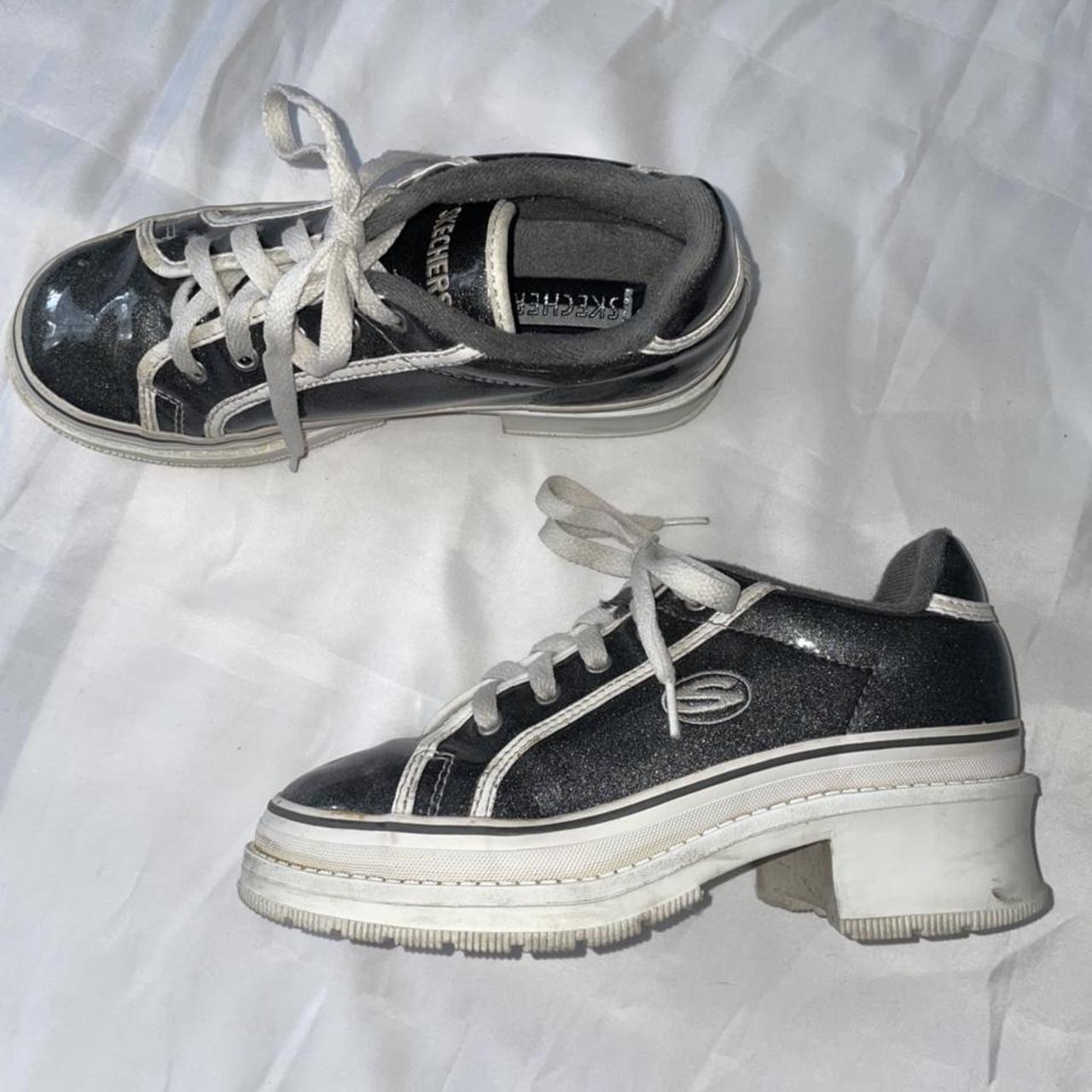 🪩 vintage platform Skechers 🪩 🫧 sparkly silver... - Depop