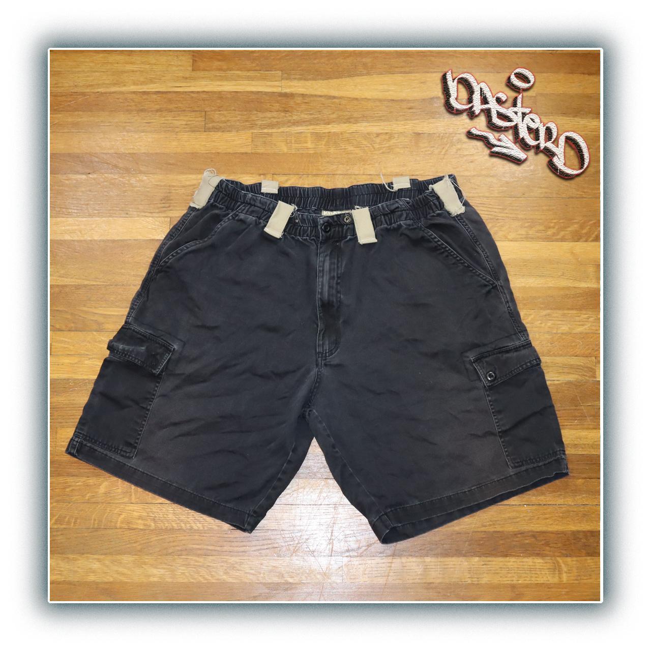 VINTAGE BLACK SHORTS CUSTOM SEWN BELT LOOPS 🥊... - Depop