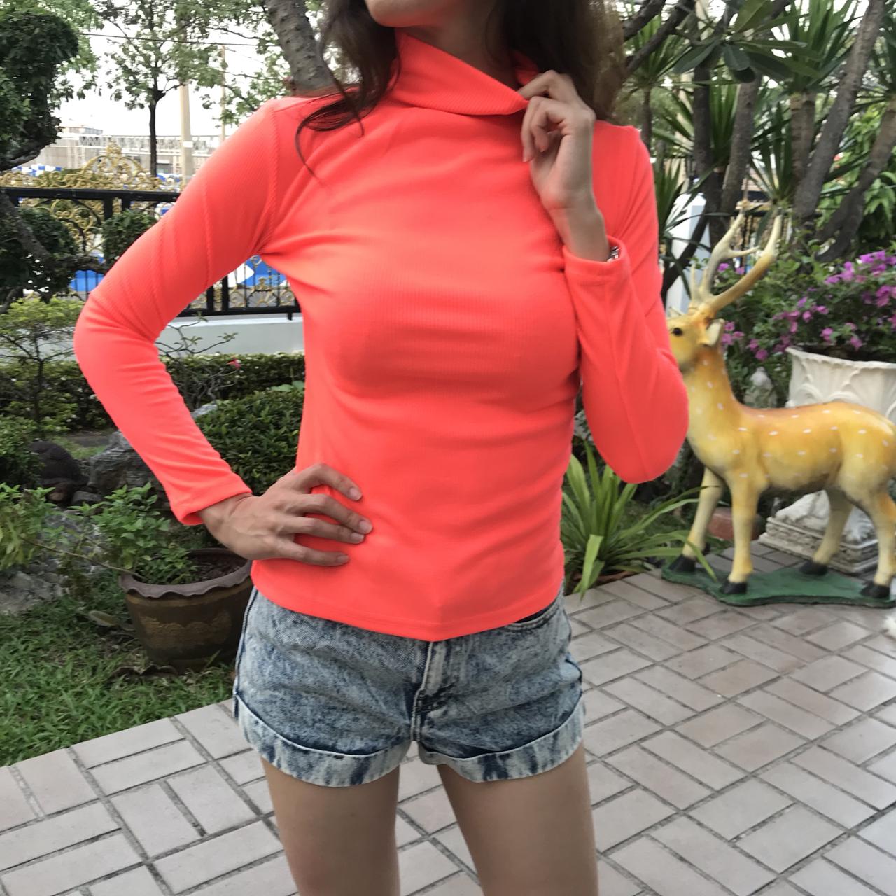 The most neon turtleneck top! Brand new Size xs-... - Depop