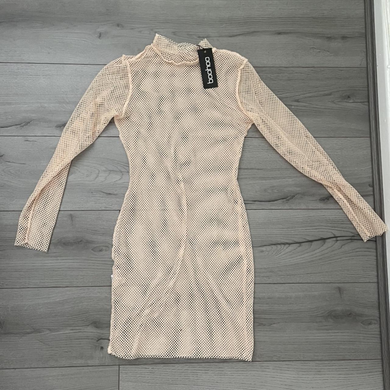 #Boohoo fishnet high neck bodycon dress size 8 never... - Depop