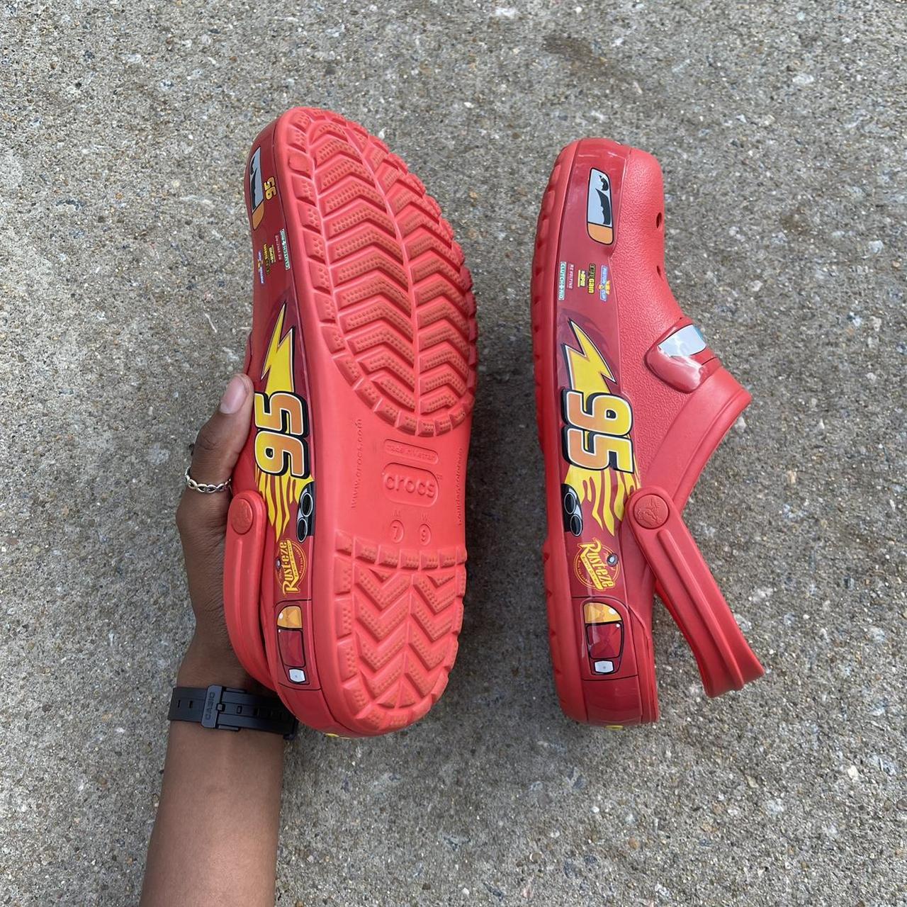 Light-up Lightning McQueen Crocs M7/W9 in Excellent... - Depop
