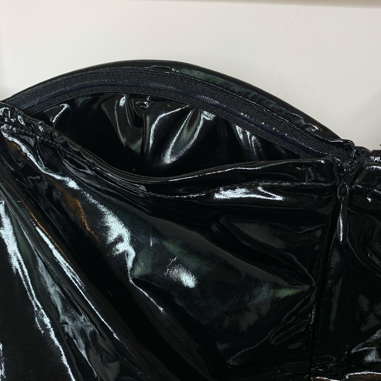 PVC mini body con faux latex strapless dress Has... - Depop