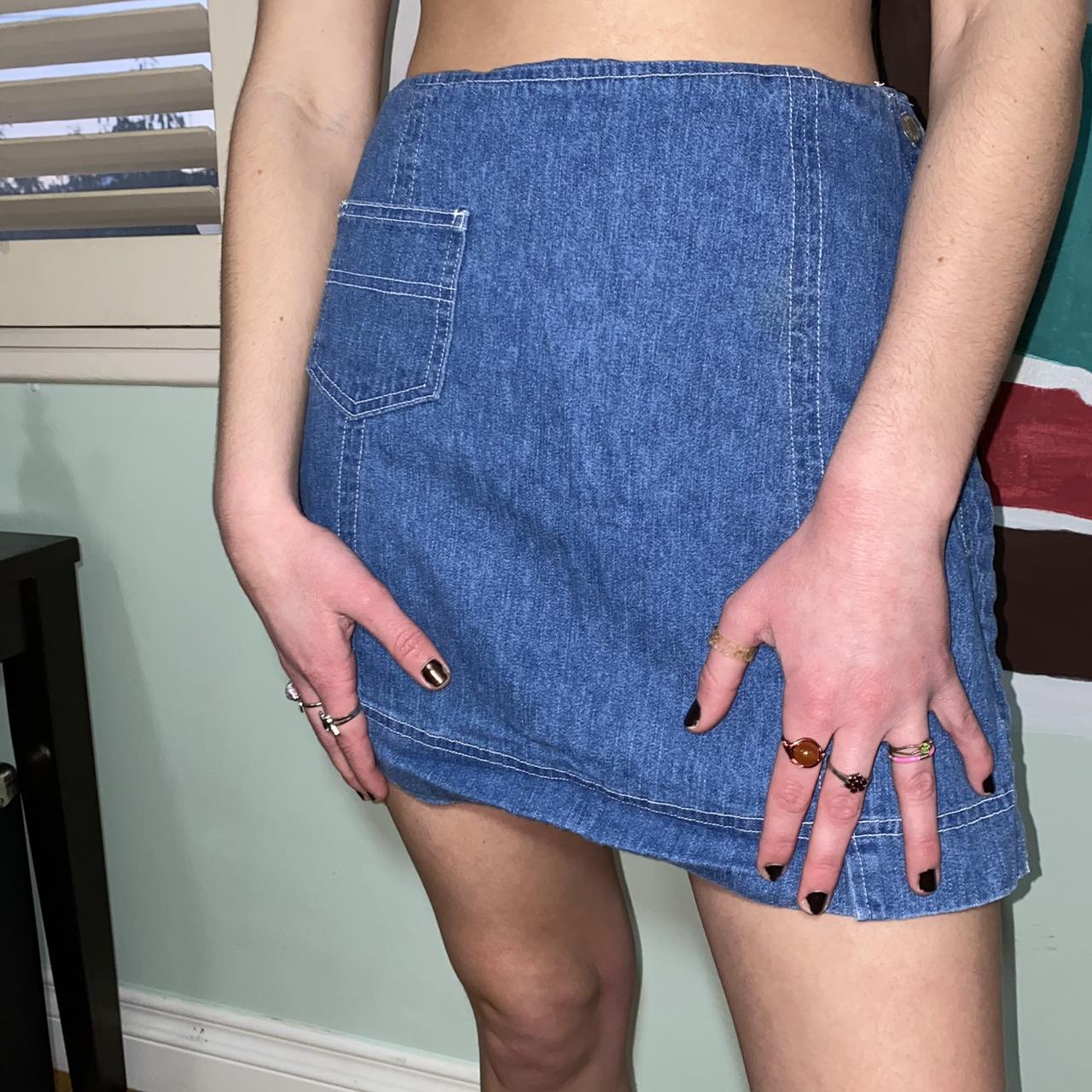 high sierra blue denim skort ^-^ cute functional*... - Depop