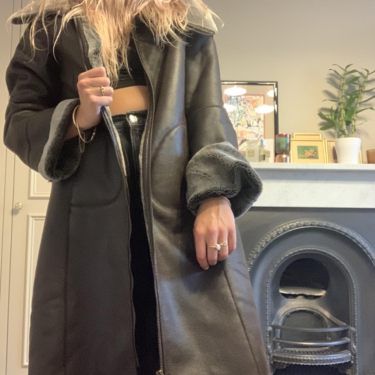 Vintage faux leather and fur jacket Berlin... - Depop