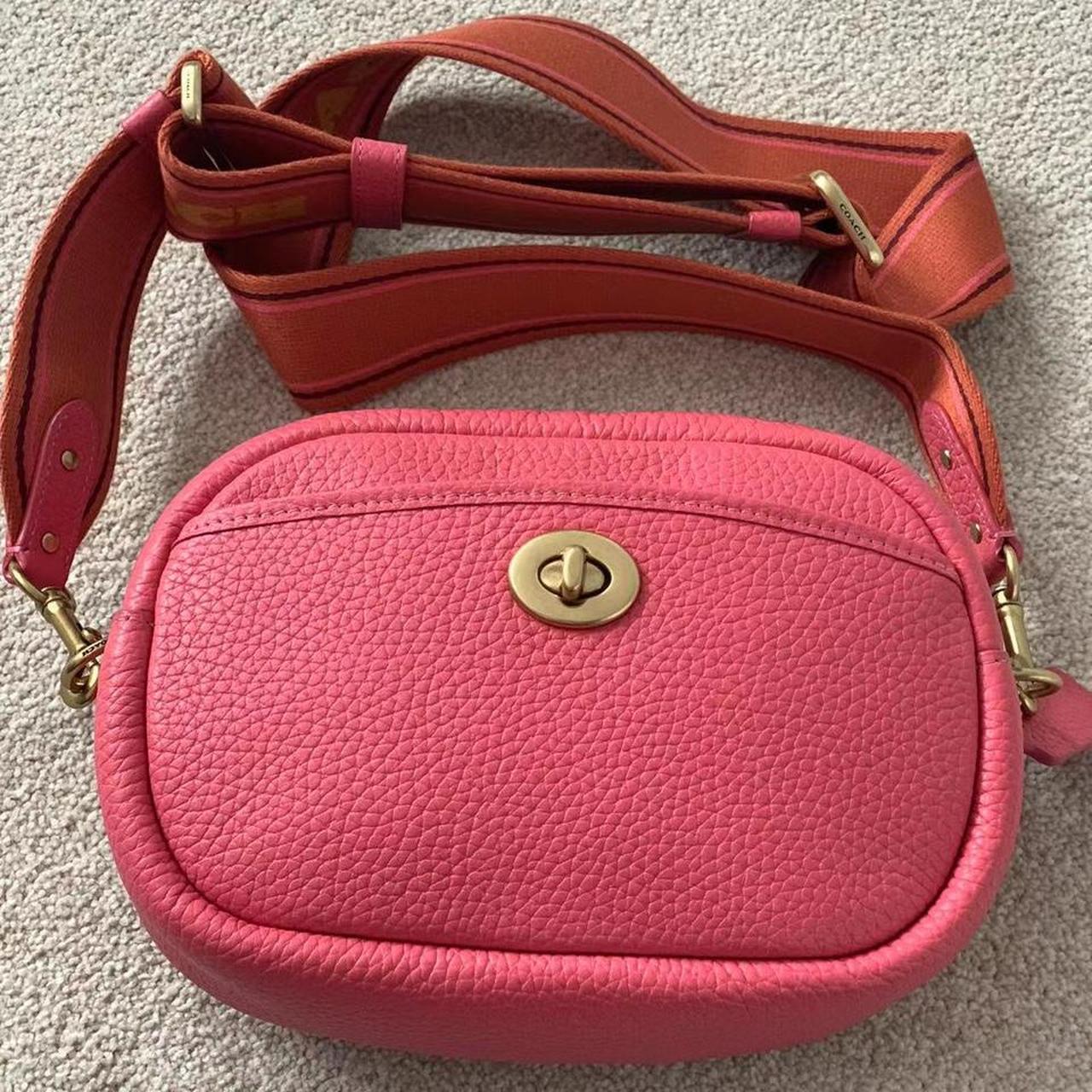 Coach Pink Camera Bag with Webbing Strap Brand new... - Depop