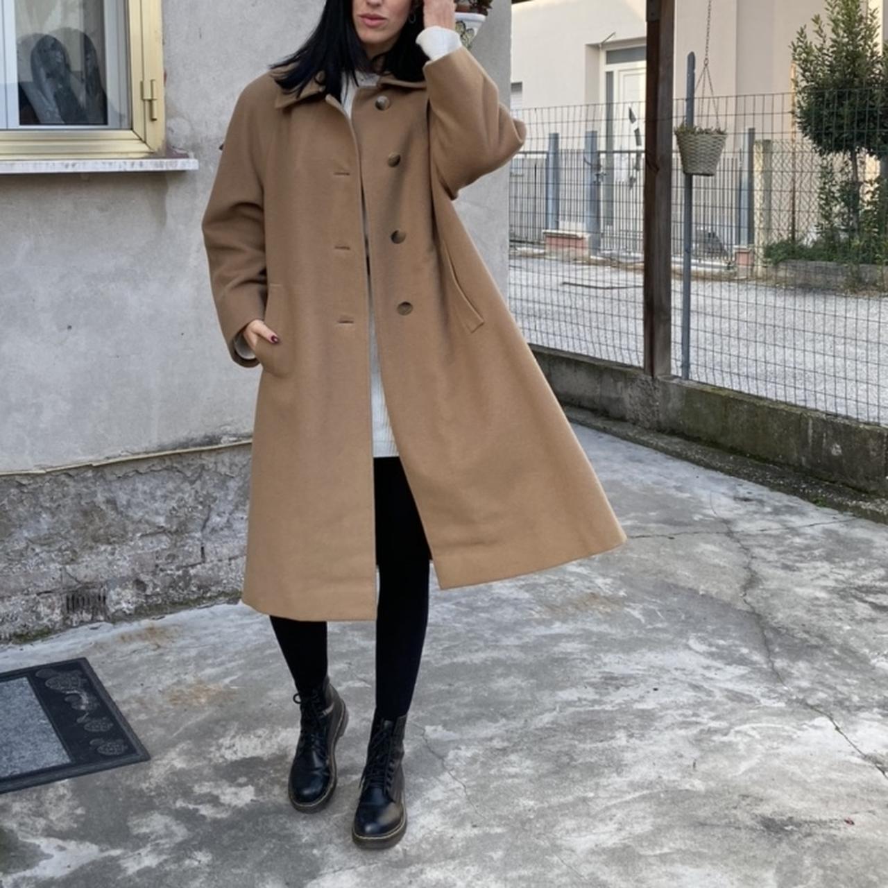 Loden Cappotto cammello sartoriale anni 80 - vintage... - Depop