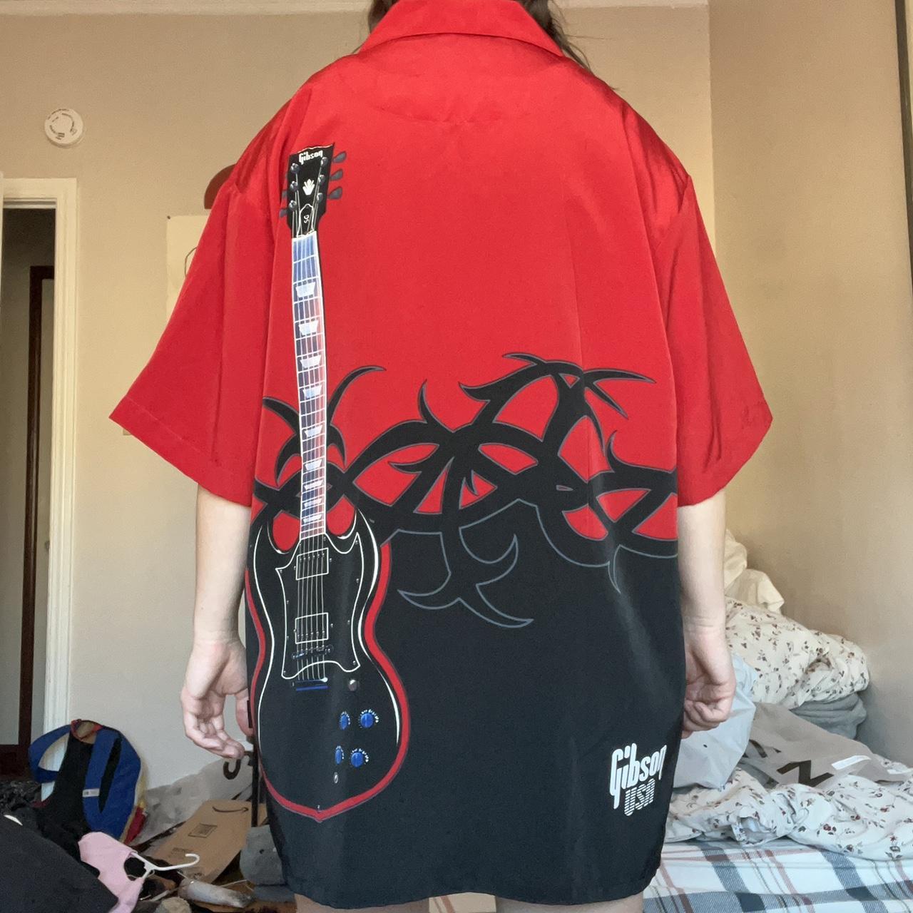 Super dope over sized button up with guitar ! Size... - Depop
