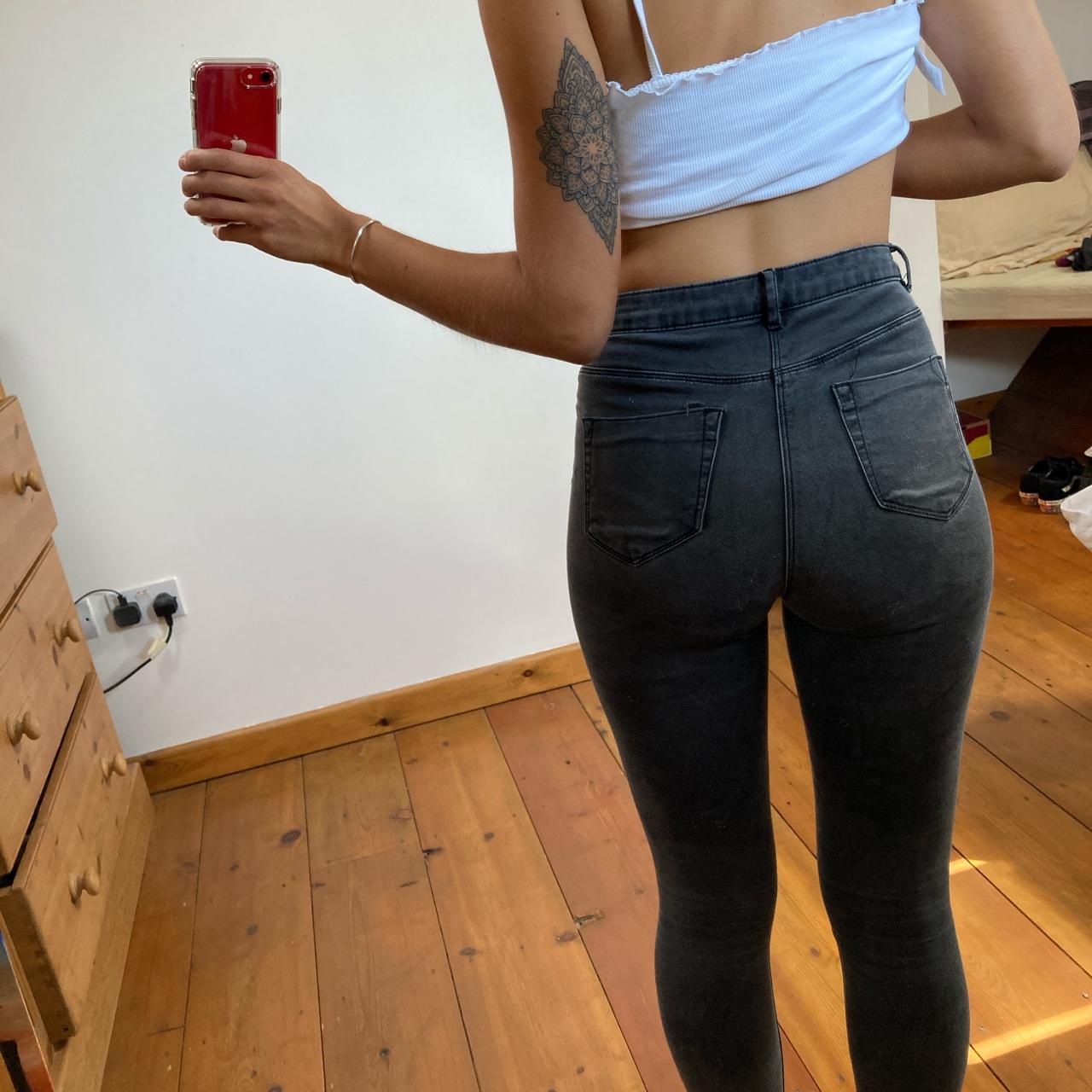 Asos High Waisted Skinny Washed Black Jeans W28 L30 Depop