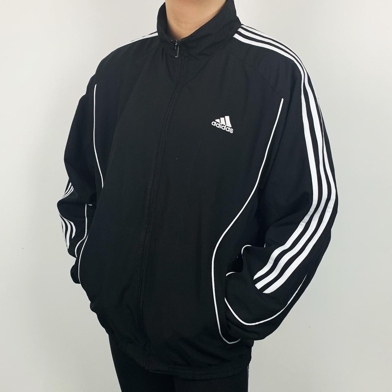 Adidas Men's Black and White Jacket | Depop