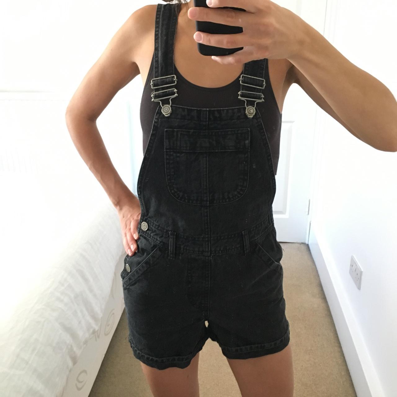 Topshop petite washed black dungarees (UK size 6).... - Depop