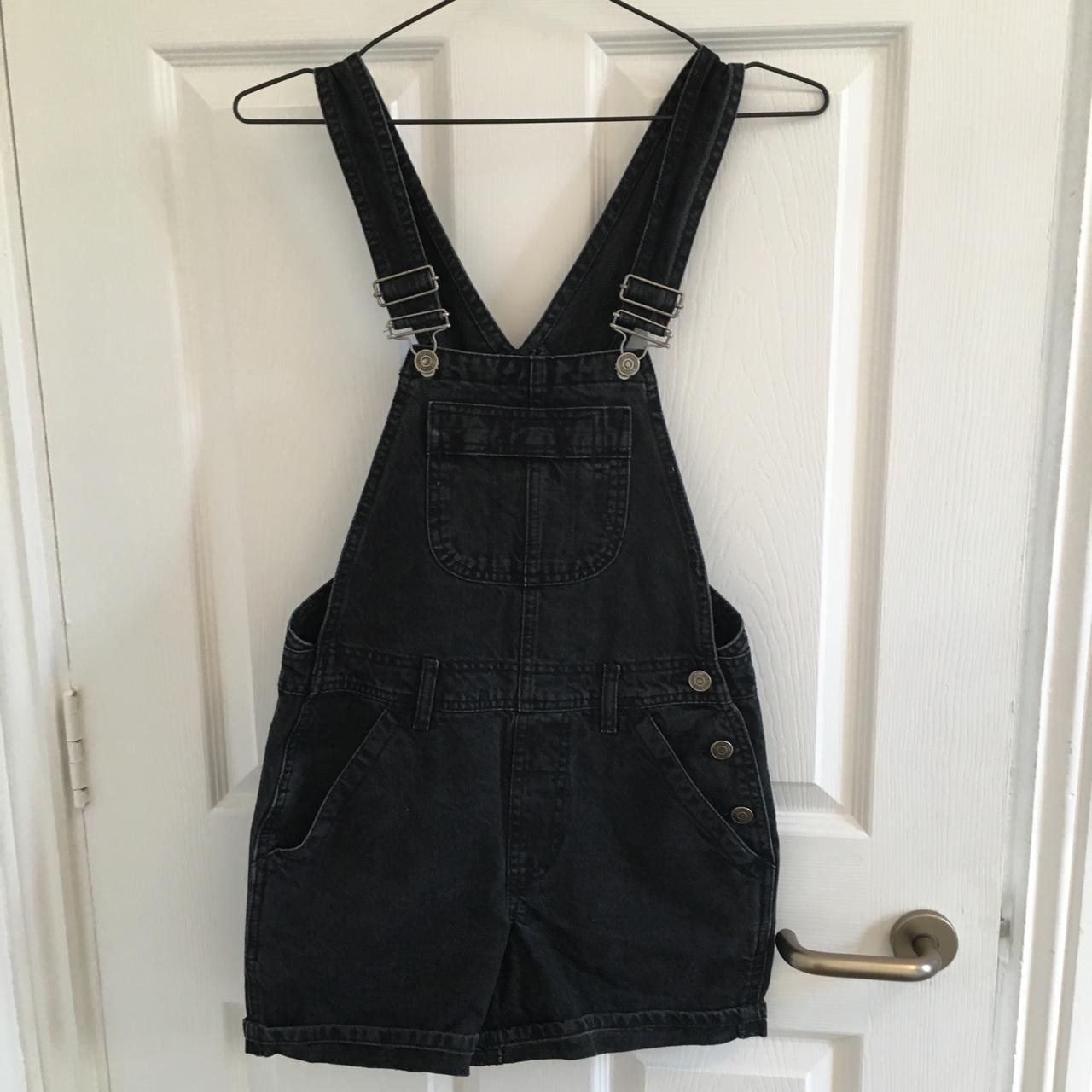 Topshop petite washed black dungarees (UK size 6).... - Depop