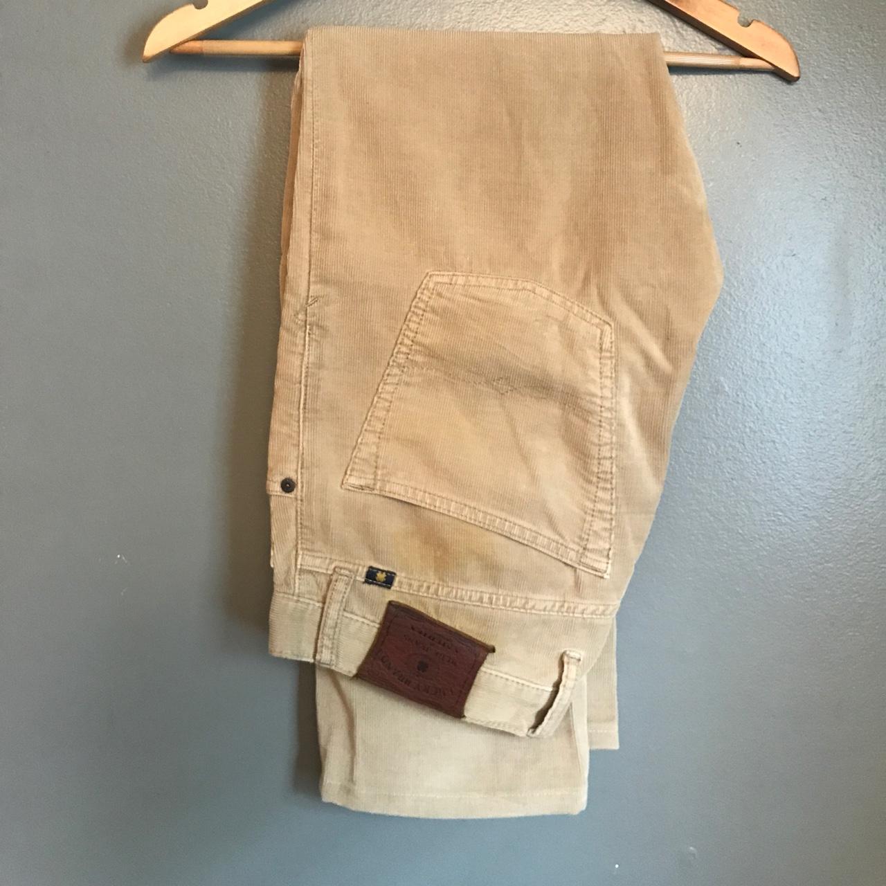 Lucky Brand Thin Wale Cords in Khaki... - Depop