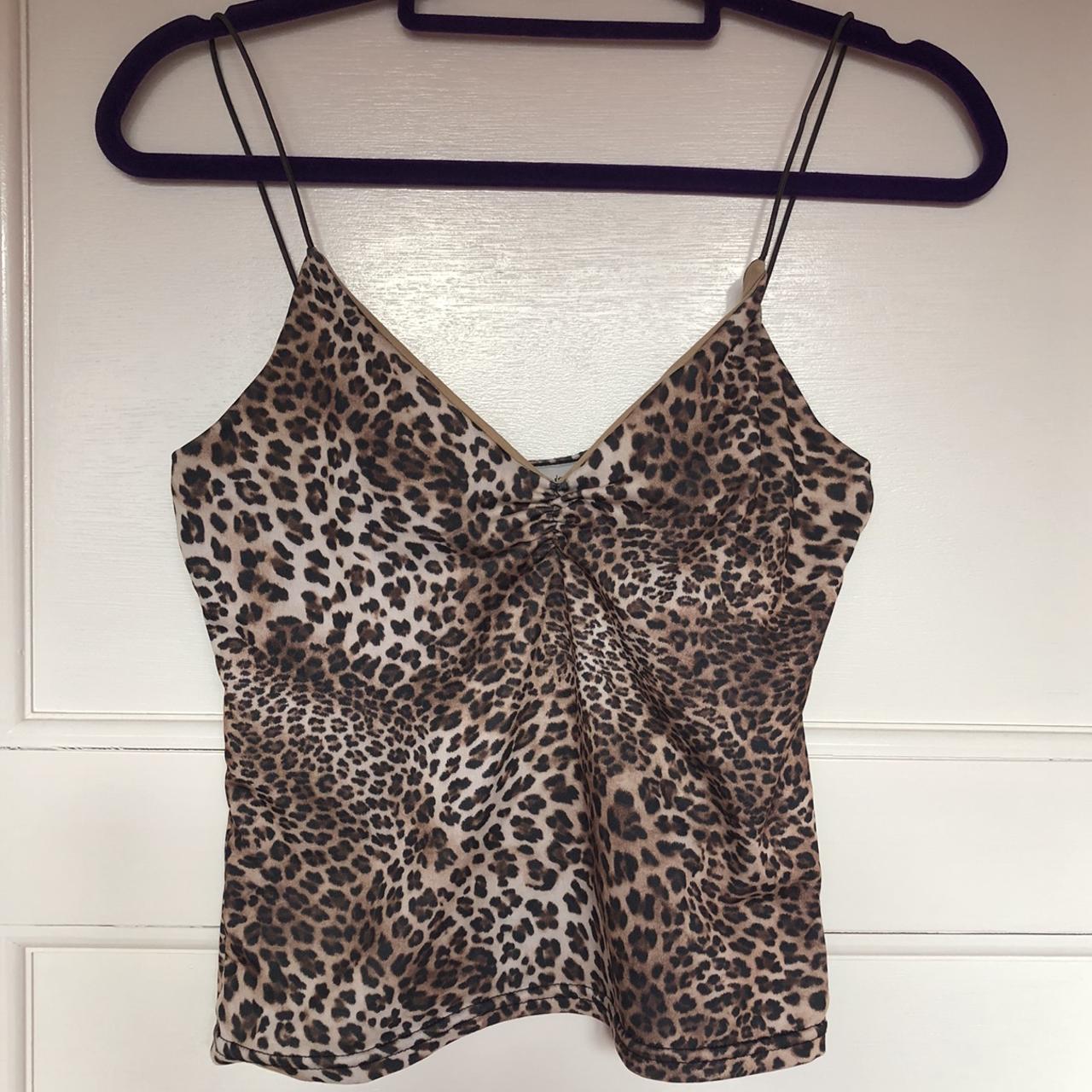 Leopard print strappy cami top. Originally bought... - Depop