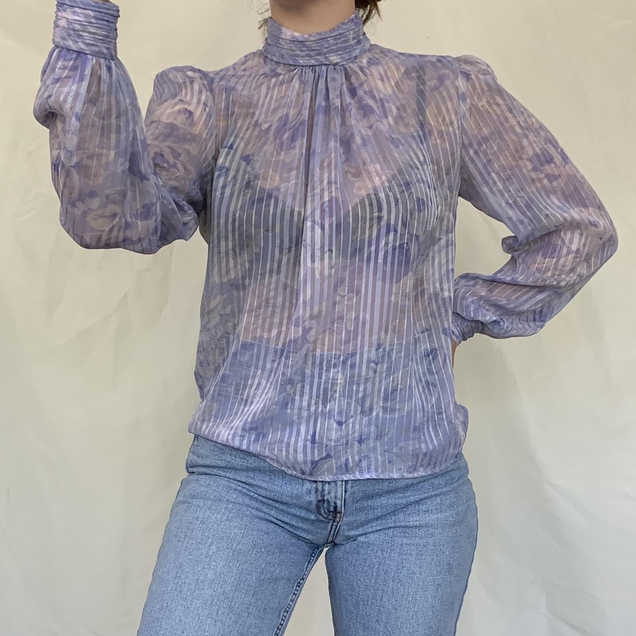 Absolutely gorgeous 1980s vintage sheer periwinkle... - Depop