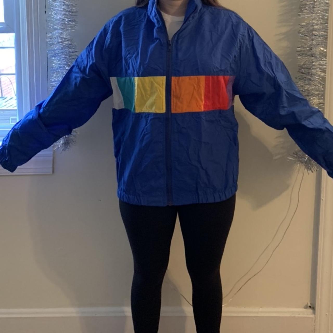 🌈Cool vintage lightweight rainbow jacket!🌈 fits... - Depop
