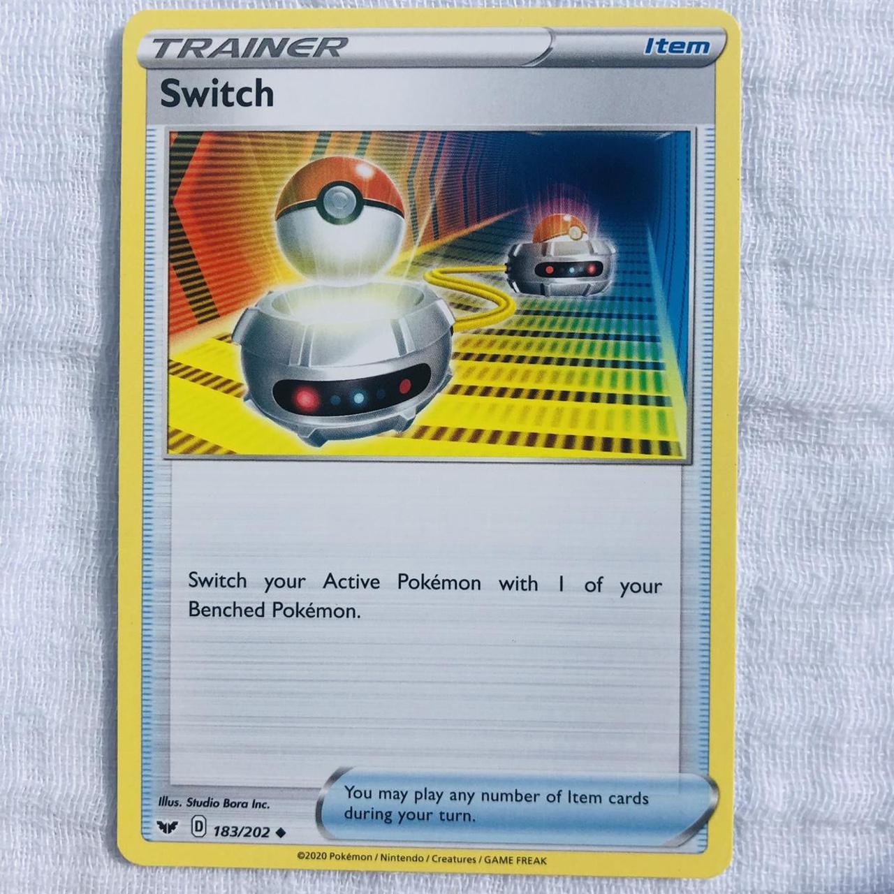 Trainer Switch 183/202 Pokemon TCG Sword and Shield... - Depop