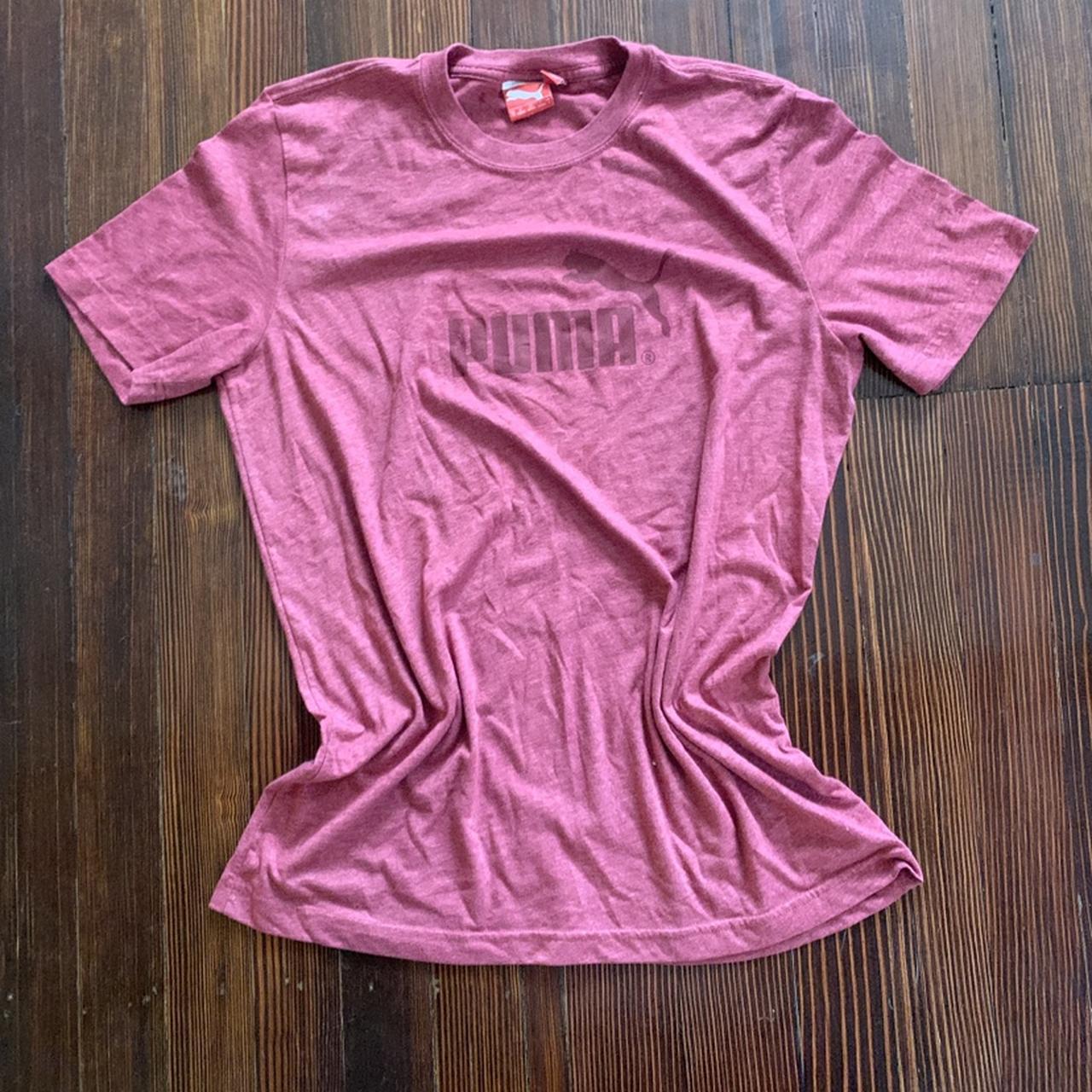 Ladies pink thin 2 toned PUMA T-shirt. Very comfy,... - Depop