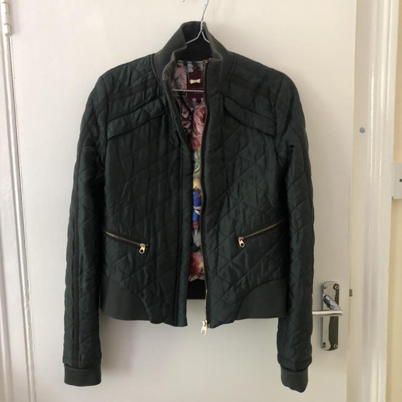 TED BAKER light puffer jacket Beautiful floral... - Depop