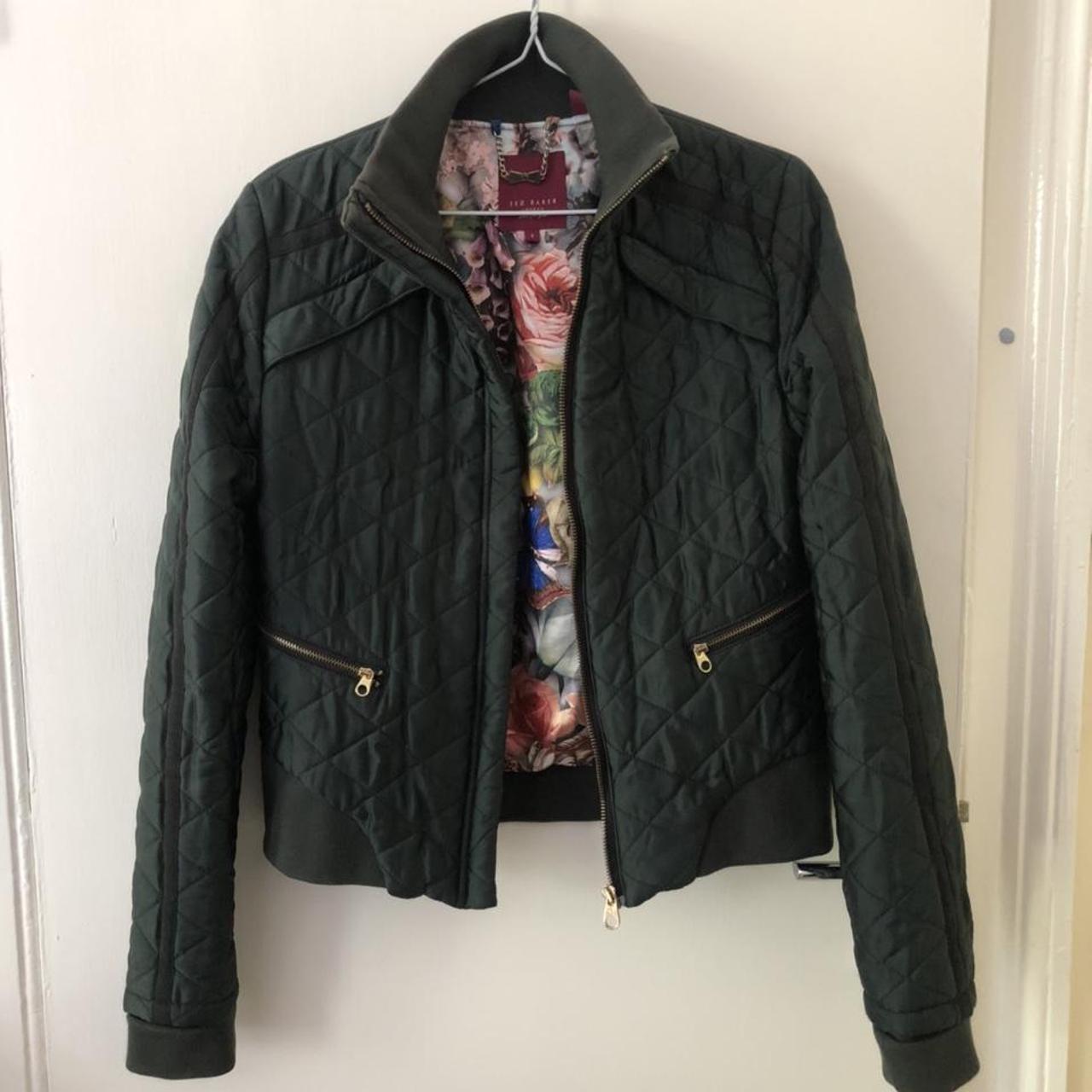 TED BAKER light puffer jacket Beautiful floral... - Depop