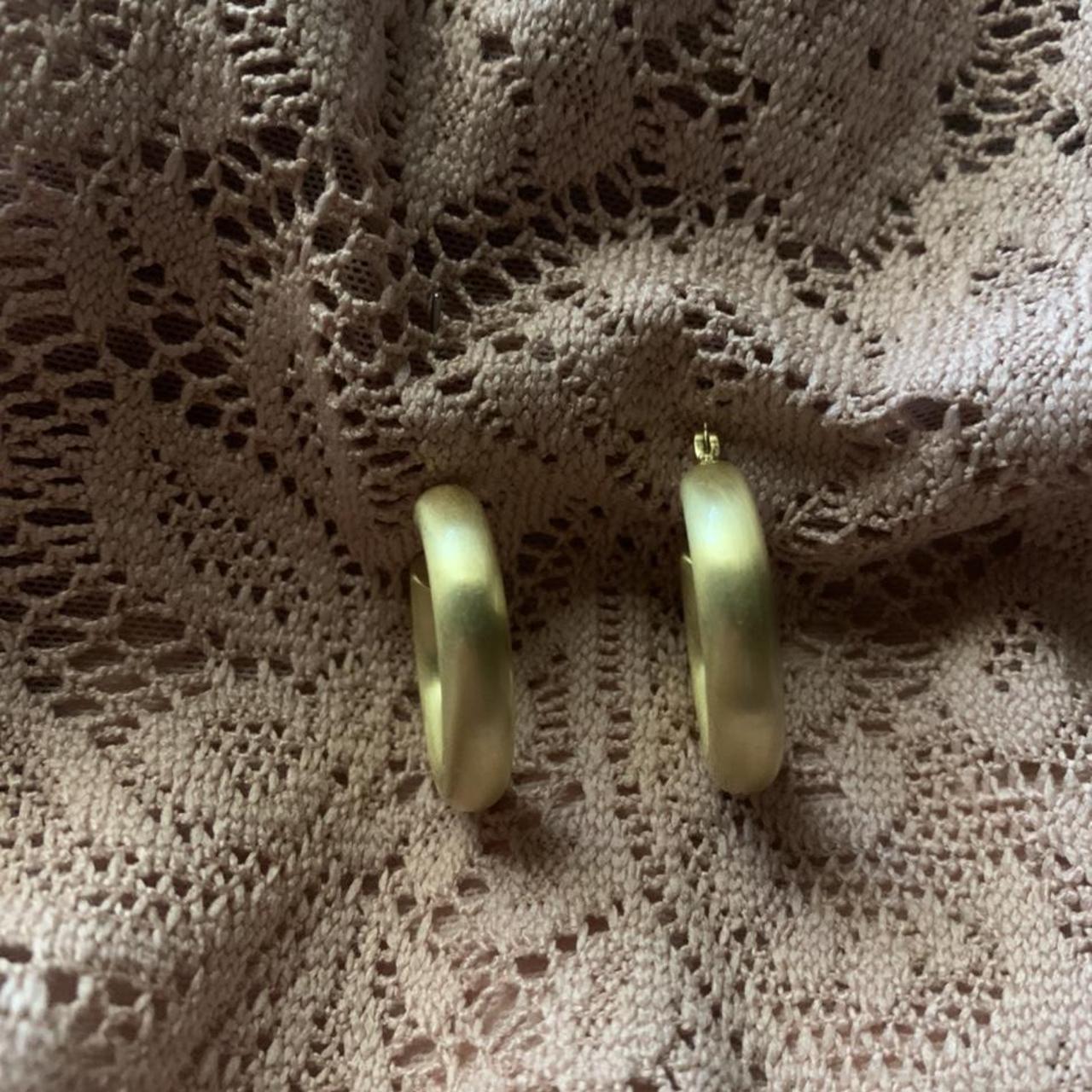 Matte Gold Small Chunky Hoop Matte bold gold Hoop... - Depop