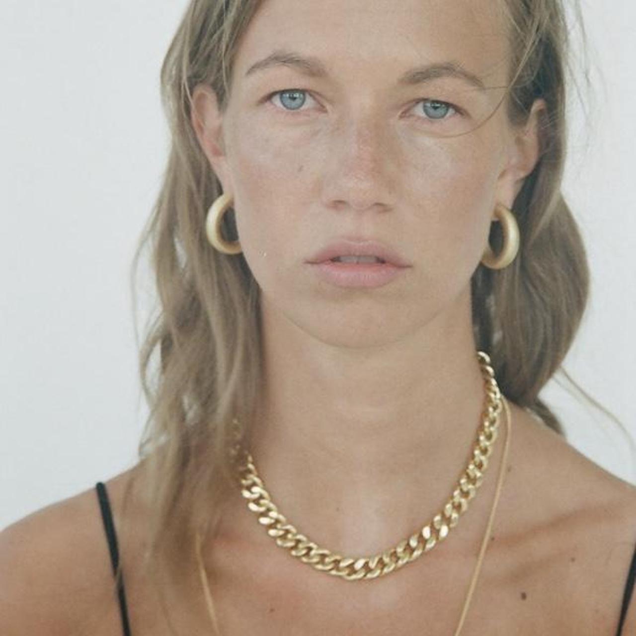 Matte Gold Small Chunky Hoop Matte bold gold Hoop... - Depop