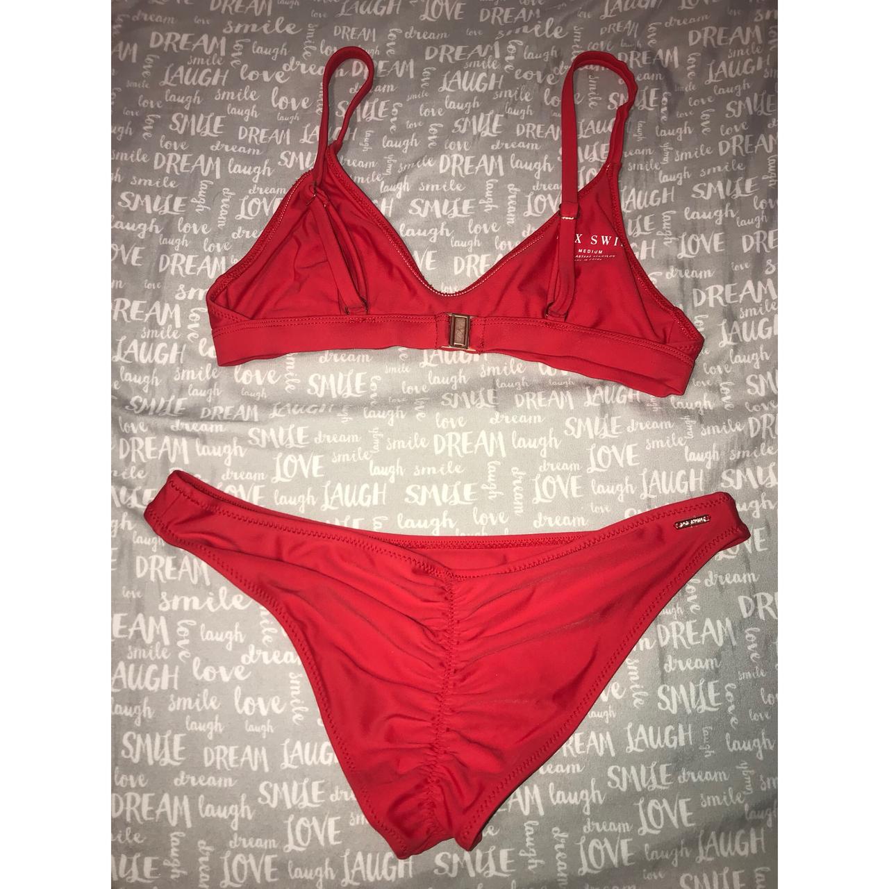 White Fox Swimwear •cheeky bottoms •flattering... - Depop