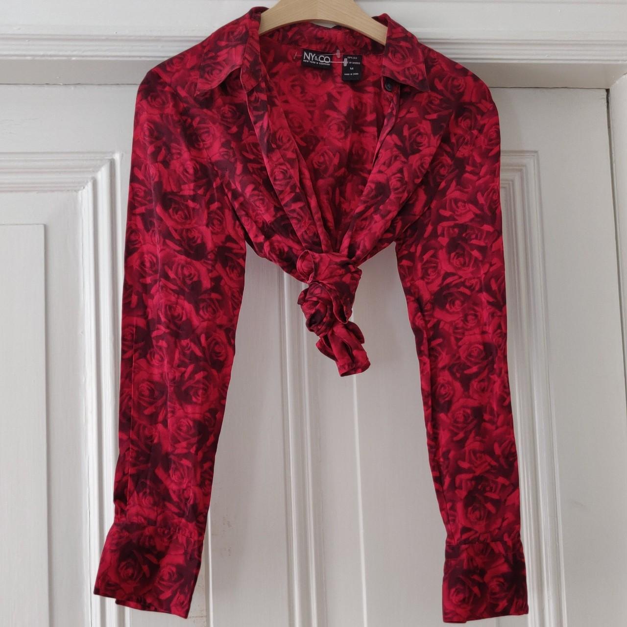 Women's Red and Black Blouse | Depop