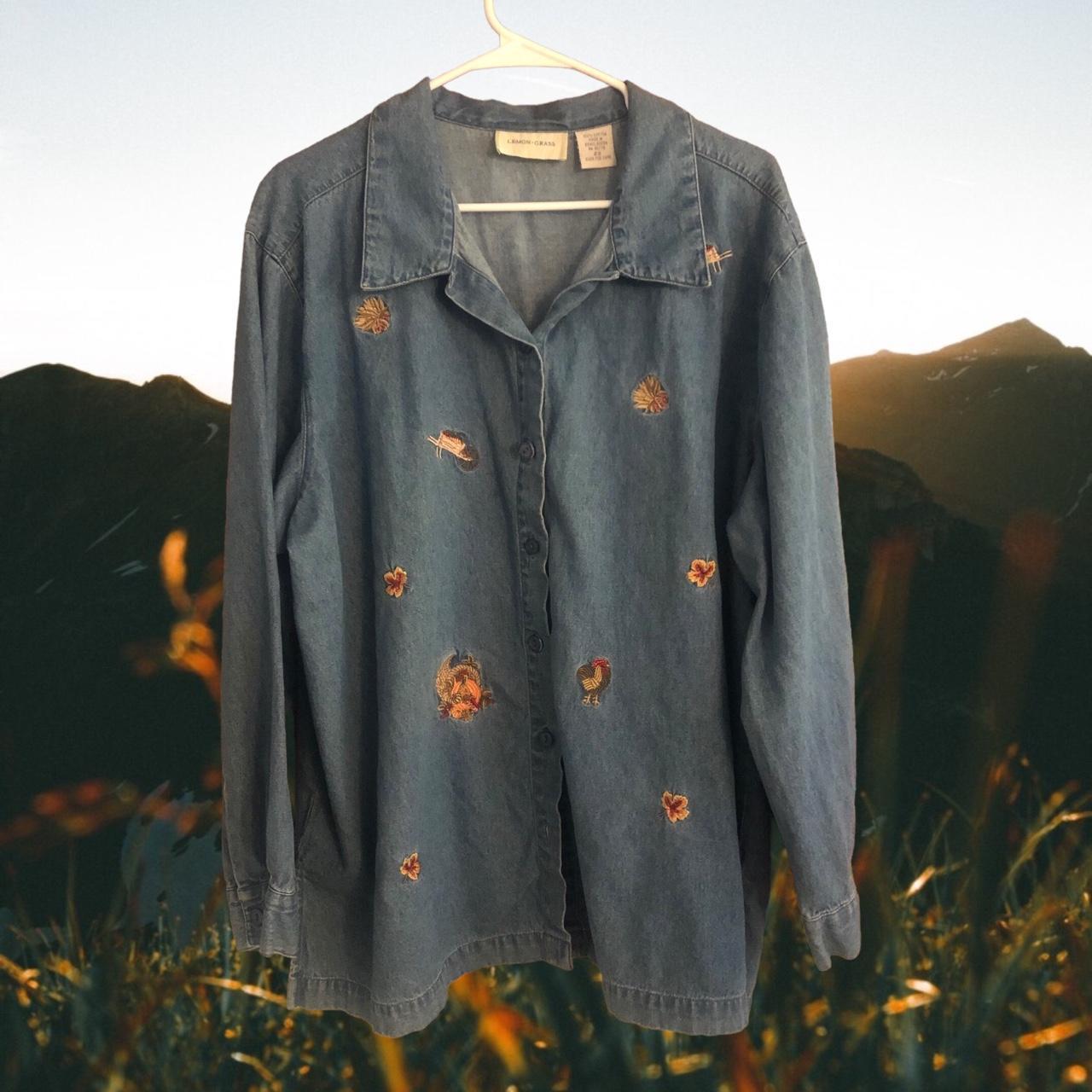 Fall denim shirt Lemongrass vintage fall denim... - Depop